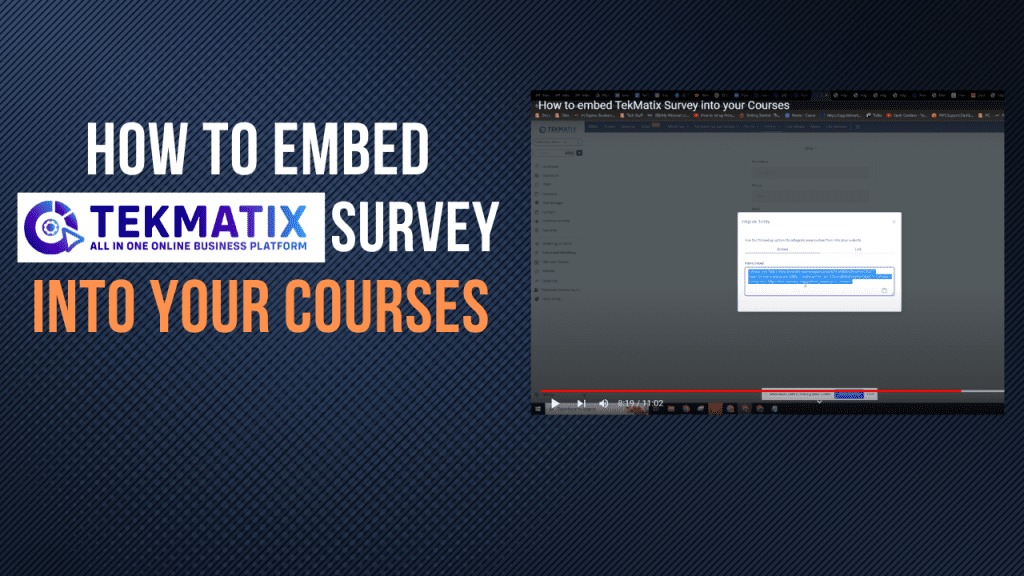 How to embed TekMatix Survey into your Courses - Sarah Cordiner